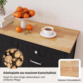 Costway Komoda na odpadkový koš s 2 dvířky a prkénkem a dřevěnou