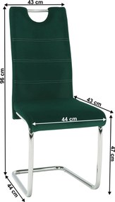 Jídelní židle, smaragdová Velvet látka, ABIRA NEW