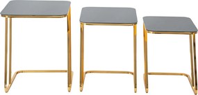 Sada odkládacích stolků Adamaris 44 cm černá / zlatá