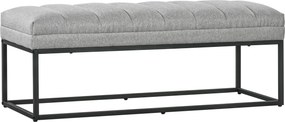 HOMCOM Lněná lavice Čalouněná lavice do ložnice Postelová lavice Kosmetická lavice do 200 kg Ocel světle šedá 120x44x45,5 cm | Aosom.de