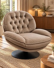 LuxuryForm DESIGN Relaxační otočné křeslo LUNA - latte