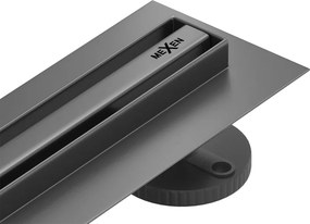 Mexen Flat 360° Slim sprchový žlab 90 cm, broušený grafit, 1E41090