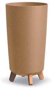 PROSPERPLAST Květináč - GRACIA TUBUS SLIM Eco Wood Průměr: 19,5 cm, Barva: antracit