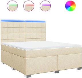 Box spring postel s matrací krémová 180x200 cm textil 3292872