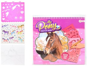 Kreativní blok s doplňky a šablonami "My Pony" 26cm Sketch Book
