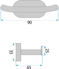 Rea Til, 2-háček na ručníky, černá matná, REA-88023