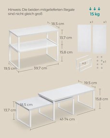 Set 4 kuchyňských polic KCS028W01