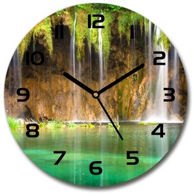 Wallmuralia Skleněné hodiny kulaté Plitvická jezera fi 30 cm