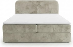 Čalouněná postel boxspring FORENA 180x200 cm krémová Matrace: Matrace Bonell pružinová