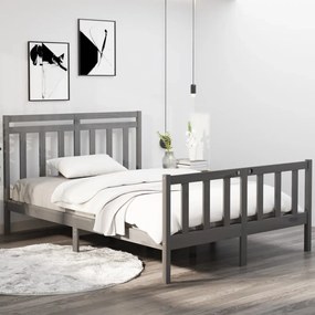 vidaXL Rám postele masivní dřevo 135 x 190 cm dvojlůžko [3105359] Barva: Šedá