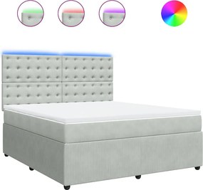 Box spring postel s matrací světle šedá 180x200 cm samet 3294718