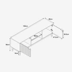 TV stolek s drážkováním TURRO
