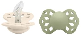 Bibs anatomické dudlíky silikon 2 ks 0-6 měsíců Infinity Ivory-sage