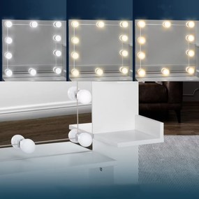 Deuba Toaletní stolek Jocelyn s LED osvětlením 140x90x40 cm - bílý
