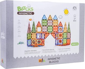 Magnetická stavebnice BLOCK MAGNETIC 3D, 85 dílků