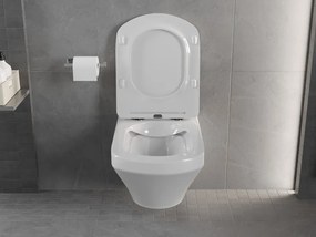 Mexen Vito, závěsné WC Rimless 54,5 x 37 cm s pomalu padajícím sedátkem z duroplastu, bílá, 30174000