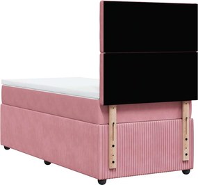 Box spring postel s matrací růžová 100x200 cm samet 3292279