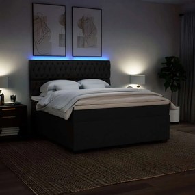 Box spring postel s matrací černá 180x200 cm textil 3294056