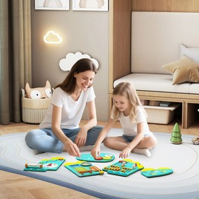 Costway Dinosaur Activity Wall pro batolata 11-in-1 Montessori dřevěná