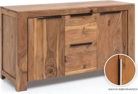 furniture-nabytek.cz - Skříňka pod umyvadlo Osvaro akácie - Černé kovové úchyky