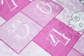 Chemex Dětský koberec Emma Kids - skákací panák a motýlci - růžový Rozměr koberce: 80x150 cm