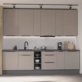 ARIA ta | vysoká skříňka 60 DP-215 2F na vestavnou troubu | 60 cm | ANTI FINGERPRINT povrch | antracit/béžová