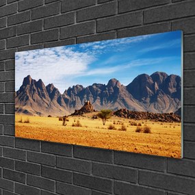 Obraz na skle Poušť Hory Krajina 120x60 cm