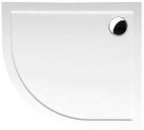 Polysan RENA R sprchová vanička z litého mramoru, čtvrtkruh 90x80cm, R550, pravá, bílá 72891