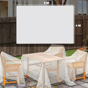 Nepromokavá plachta 4 x 6 m 140g/m² látková plachta Robustní ochranná plachta odolná proti roztržení a stabilní vůči UV záření se zesílenými oky Bílá…