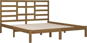 Rám postele medově hnědý masivní dřevo 200 x 200 cm 3105818