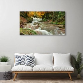 Obraz na plátně Vodopád Les Příroda 140x70 cm