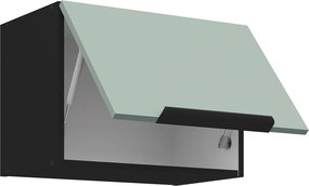 ARIA sc | horní skříňka 50 GU-36 1F výklopná | 50 cm | ANTI FINGERPRINT povrch | černá/aquamarine