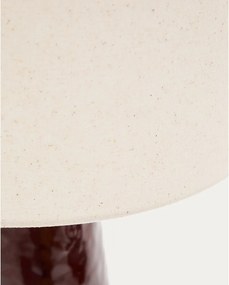 Červená/bílá stolní lampa s textilním stínidlem (výška 49 cm) Drava – Kave Home