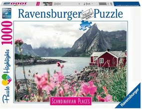 Puzzle ravensburger 167401 skandinávie lofoty, norsko 1000 dílků