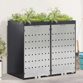 Úložný box na 3 popelnice Nerezová ocel Antracit 3394783