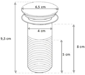 Mexen uzavíratelná kulatá umyvadlová odtoková zátka typu ClickClack, bez přepadu, šedá matná keramická, 79910-67