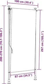 vidaXL Venkovní roleta 100 x 270 cm [368772] Barva: Modrá