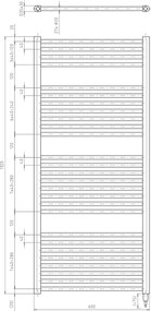 Aqualine DIRECT-E elektrické otopné těleso rovné 600 x 1320 mm 600 W černá ILE36TB