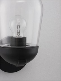NV 9060194 Venkovní nástěnné svítidlo OMIKA tmavě šedý hliník a čiré sklo E27 1x12W 220-240V bez žárovky IP54 - NOVA LUCE