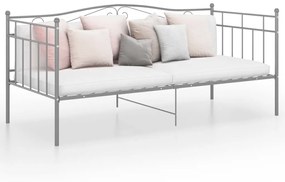 Rám postele/pohovky šedý kovový 90 x 200 cm - Default Title