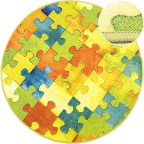 Koberec Puzzle vícebarevný kruh