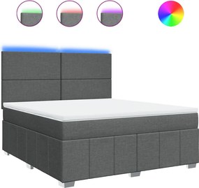 Box spring postel s matrací tmavě šedá 180x200 cm textil 3294041