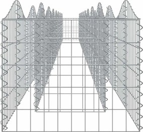 Klenutý gabion vyvýšený záhon 800x50x50 cm pozinkované železo 153545