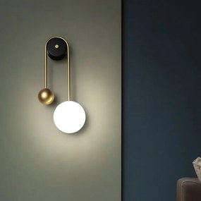 Toolight Toolight, LED nástěnné svítidlo 50cm 5W 4000K 500lm APP1474-CW, zlatá lesklá-černá matná, OSW-03604