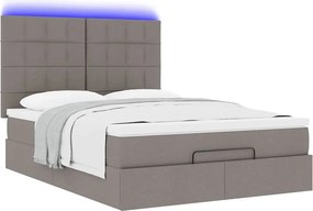 Osmanský rám postele s matrací taupe 140x200cm textil 3314014