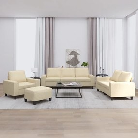 4dílná sedací souprava krémová textil 3201876