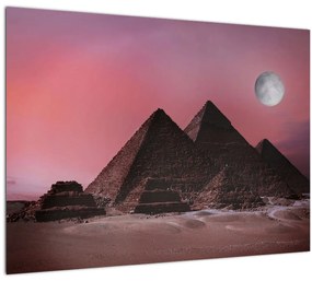 Skleněný obraz - Pyramidy Giza, Egypt (70x50 cm)
