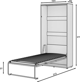 ADRK Furniture Vivario Výklopná postel 90 ADRK-WB-VIV-90-K