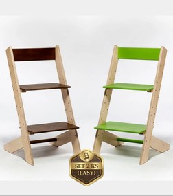 Lucas Wood Style - rostoucí židle EASY LINE zvýhodněný set 2 ks -  ořech + zelená
