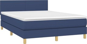 Box spring postel s matrací modrá 140x200 cm textil 3140463